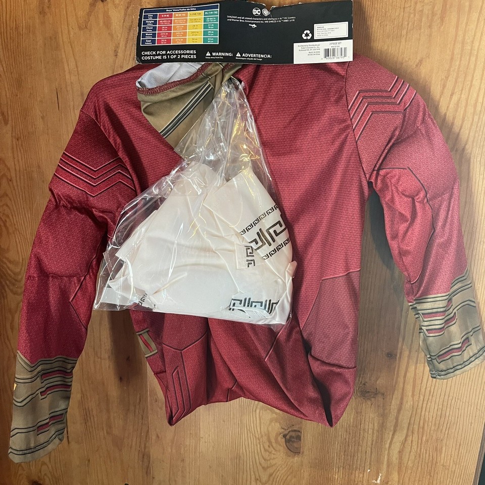 NEW 2 Piece Shazam Padded Muscle Boys Costume Size Small 4-6 Muscle ...