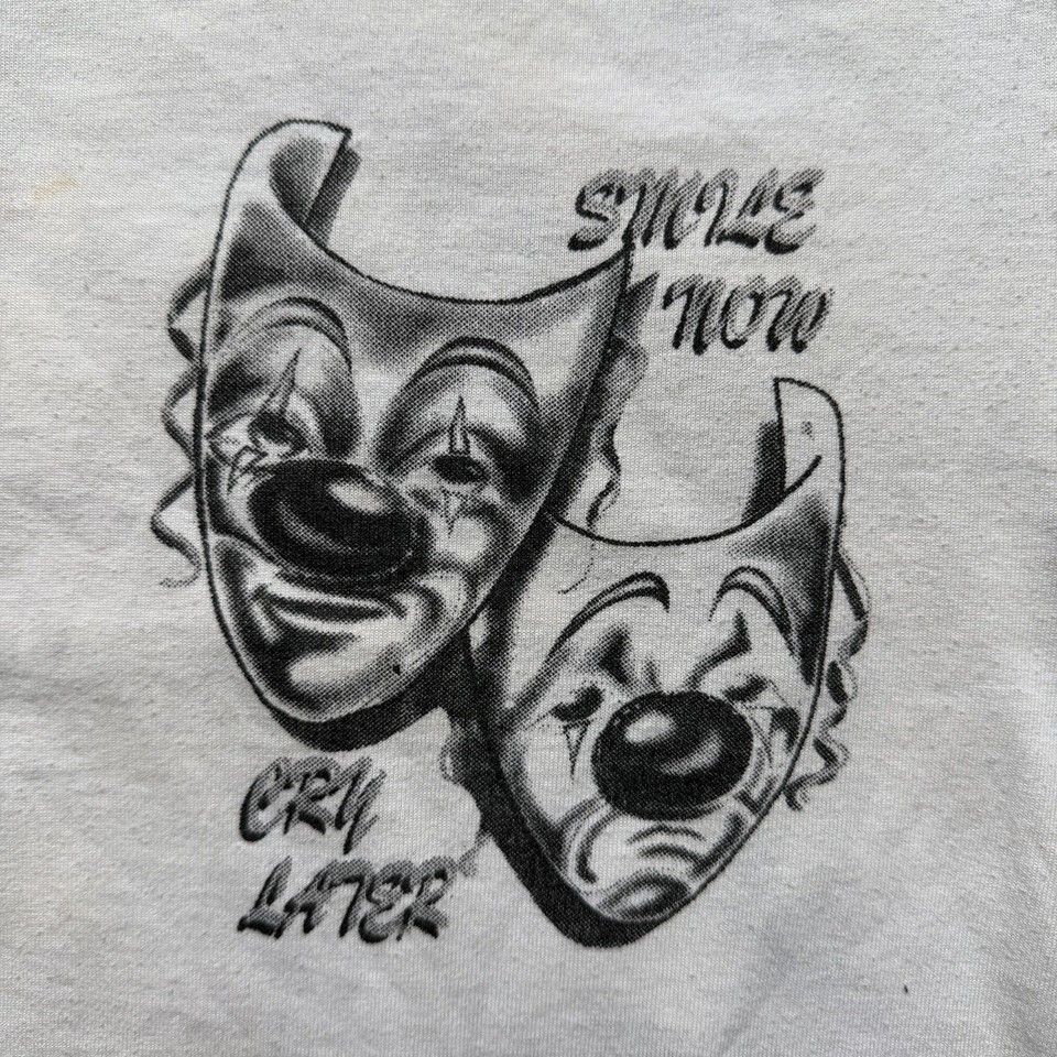 VTG 90s Mens M/L Chicano Gangster “Smile Now Cry Later Bad” Prison Art ...