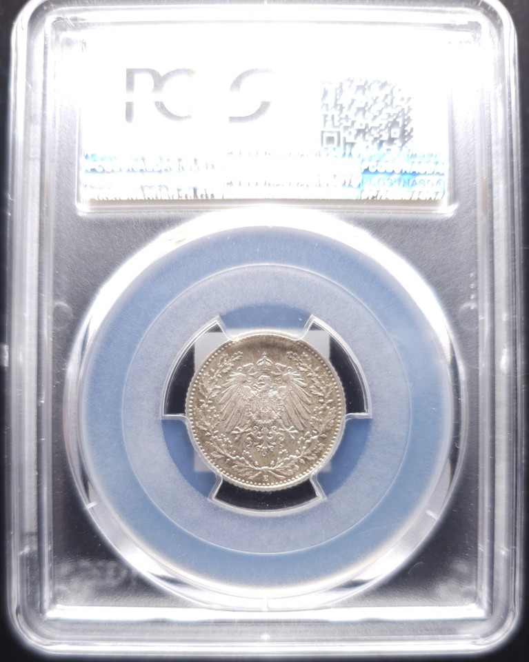 1907-E Germany 1/2 Mark 90% Silver Coin PCGS MS-65; Rare Date; German ...