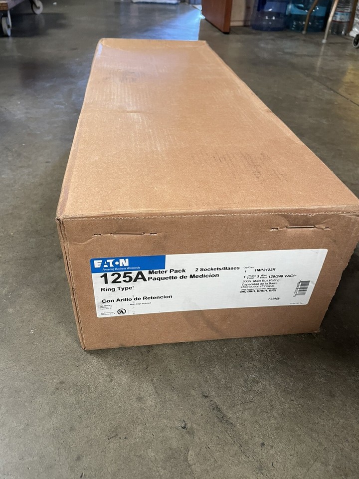 TWO GANG 2 METER PACK 200 AMP 120/240 MAIN ELECTRICAL PANEL EATON ...