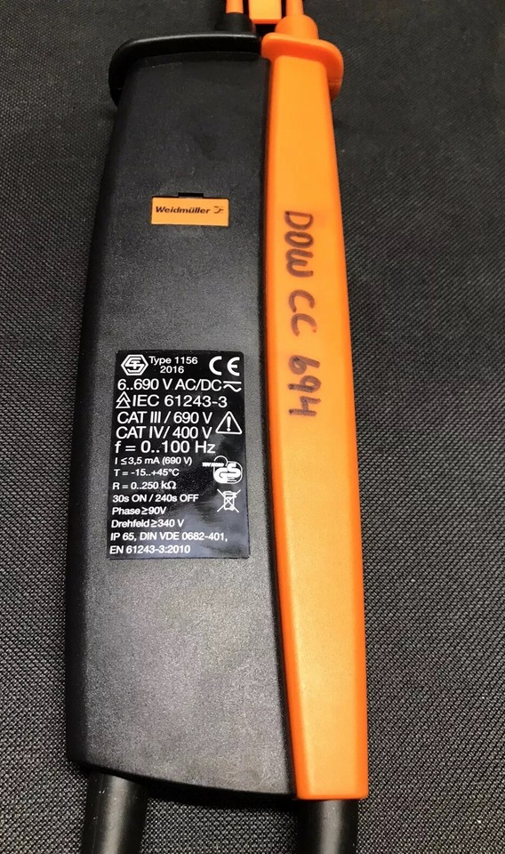 Weidmuller Combi Check 9918860000 6 - 690 V AC/DC Voltage Tester IP65 ...