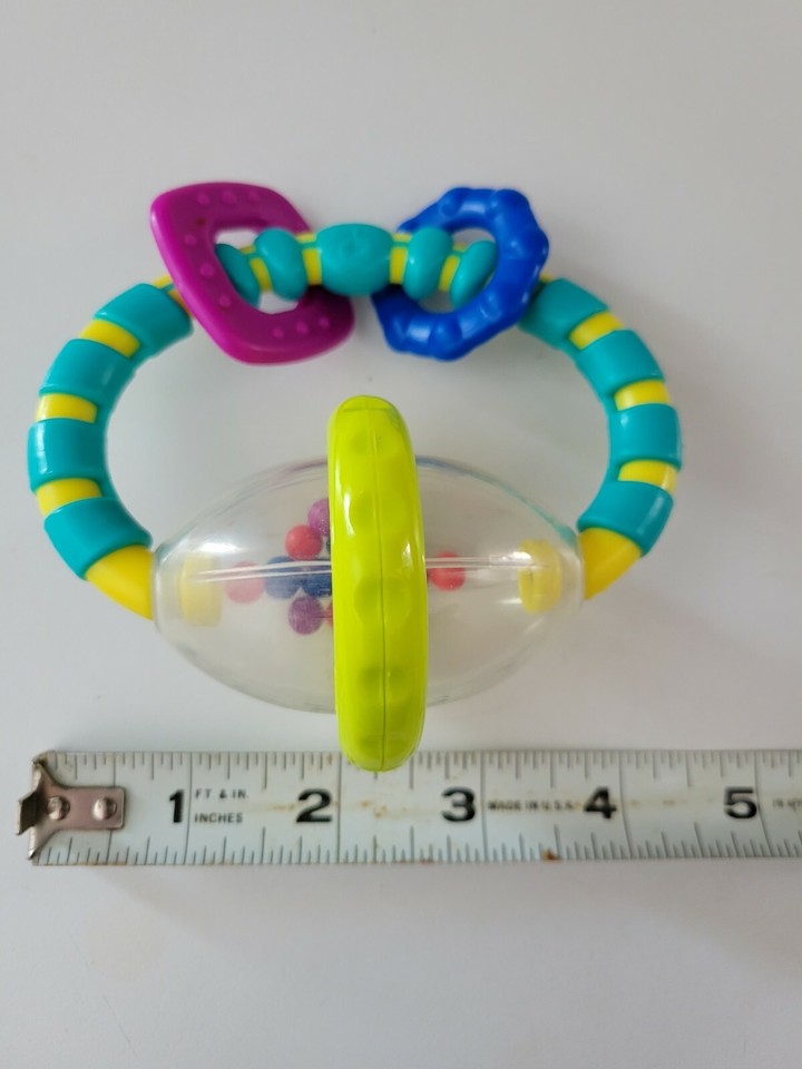 Bright Starts Grab and Spin Baby Rattle and Teether Toy BPA-Free Ages 3 ...