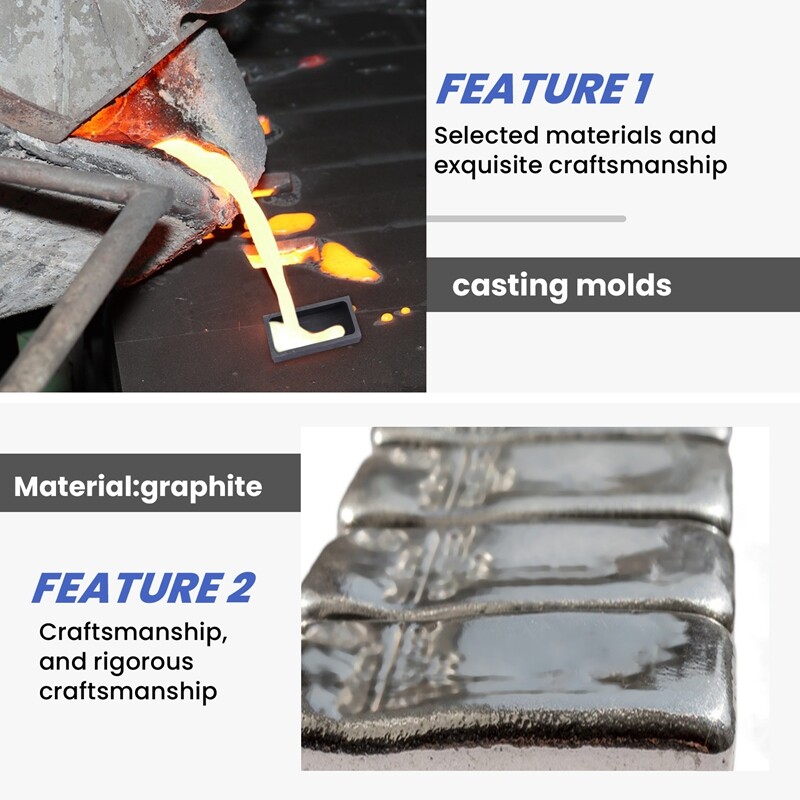 4 PièCes 1 KG Graphite Lingot le Moule CouléE Lingot Creuset Moule ...
