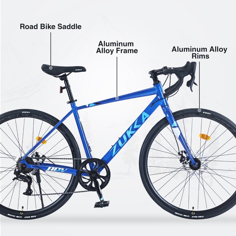 ZUKKA Road Bicycle 700C Wheel Road Bike 7 Speed Light Weight Aluminum ...