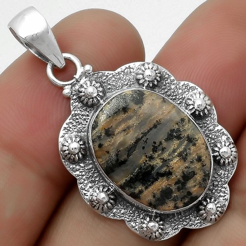 Natural Russian Honey Dendrite Opal 925 Sterling Silver Pendant Jewelry ...
