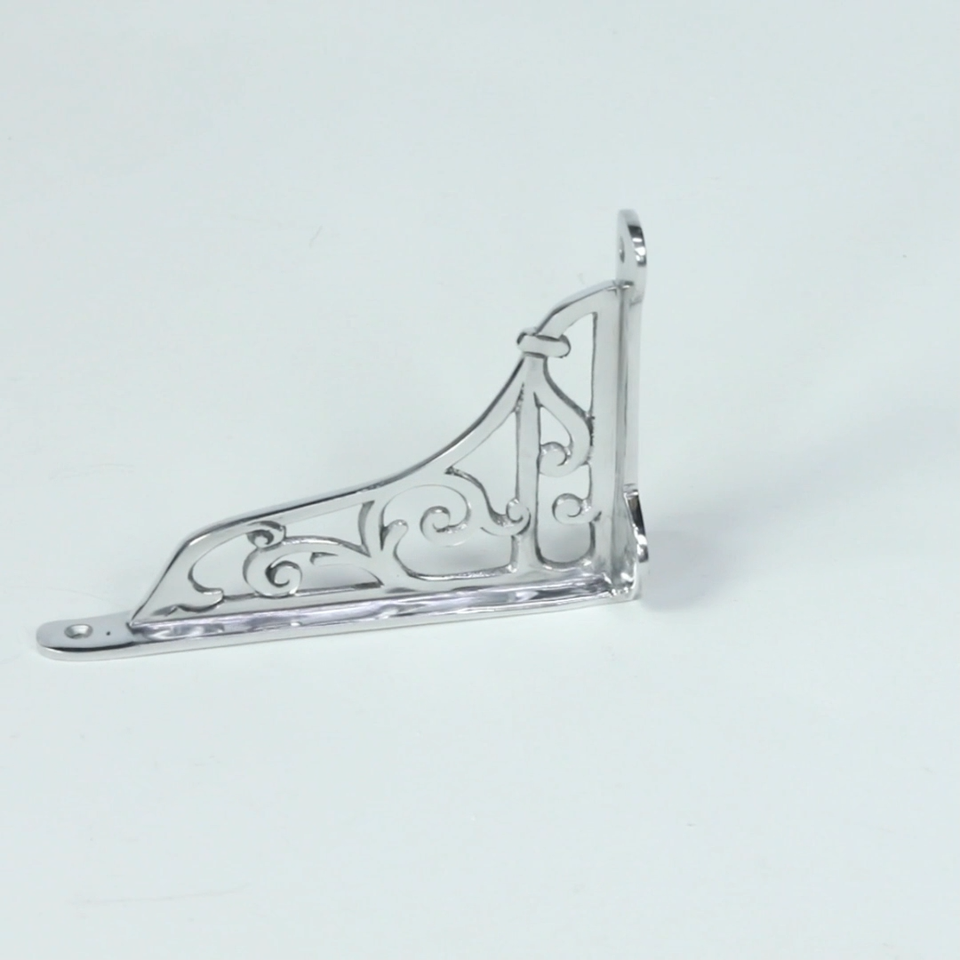 CAST CHROME POLISHED VICTORIAN SCROLL WALL SHELF BRACKET CISTERN ...