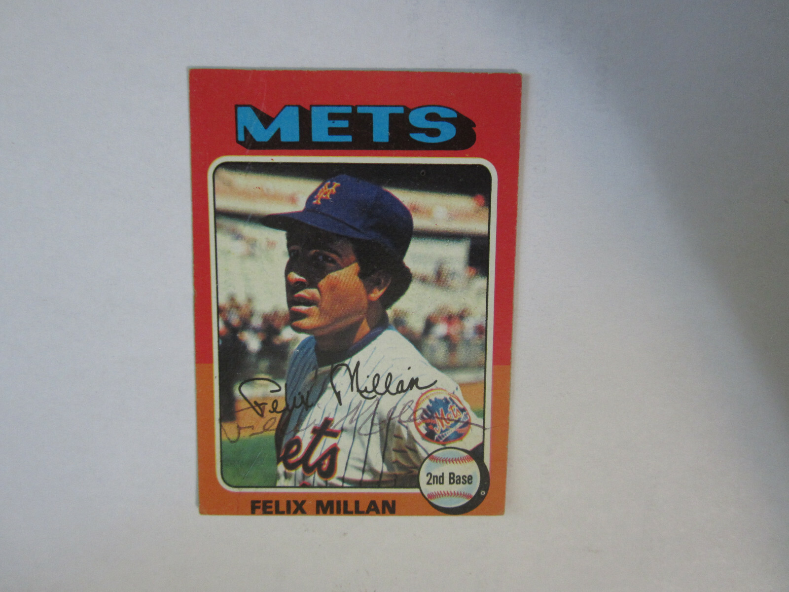 1975 Topps # 445 Felix Millan Autograph Signed Card (M) New York Mets ...