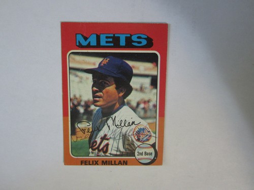 1975 Topps # 445 Felix Millan Autograph Signed Card (M) New York Mets ...