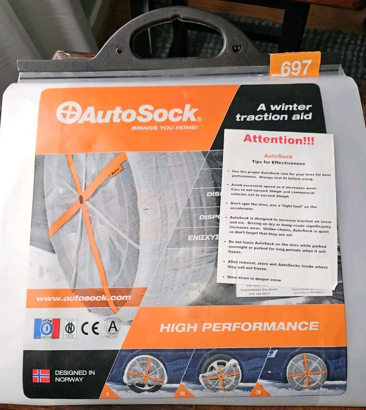 Auto Sock 697 Snow Socks Car, SUV, & Pickup, Alternative to Tire Chains ...