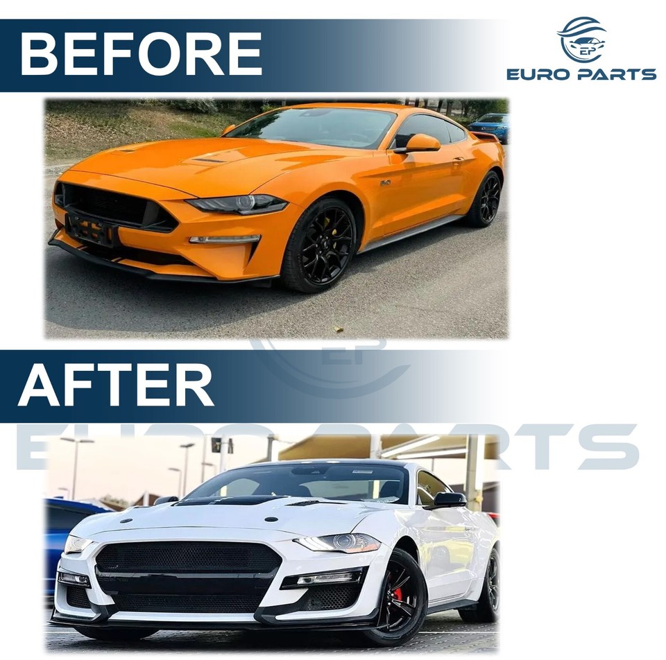 Fits 2018-2023 Ford Mustang GT500 Style Front Bumper Conversion Kit ...