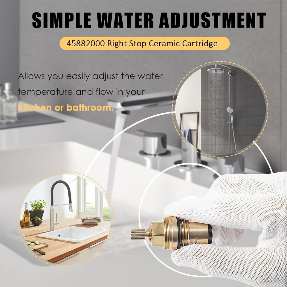 45882000 Hot Cartridge for Grohe Ceramic cartridge 1/2"-1/4 Turn Anti ...