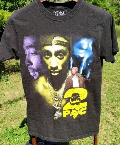 2PAC Colorful Tupac Logo'd Cotton T-Shirt (Men's Small) | eBay
