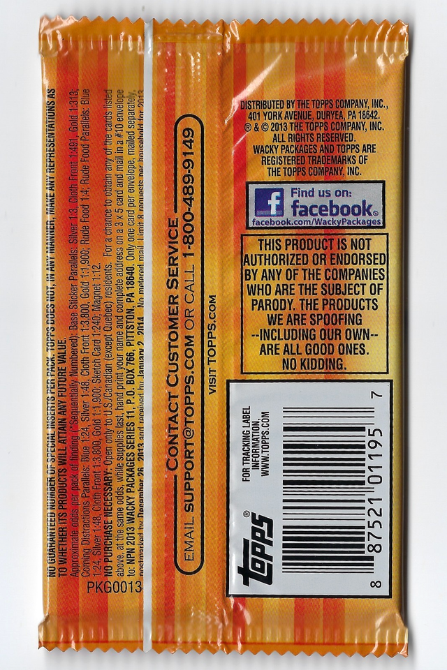 2013 Topps Wacky Packages All-New Series 11 ANS11 SEALED UNOPENED PACK ...