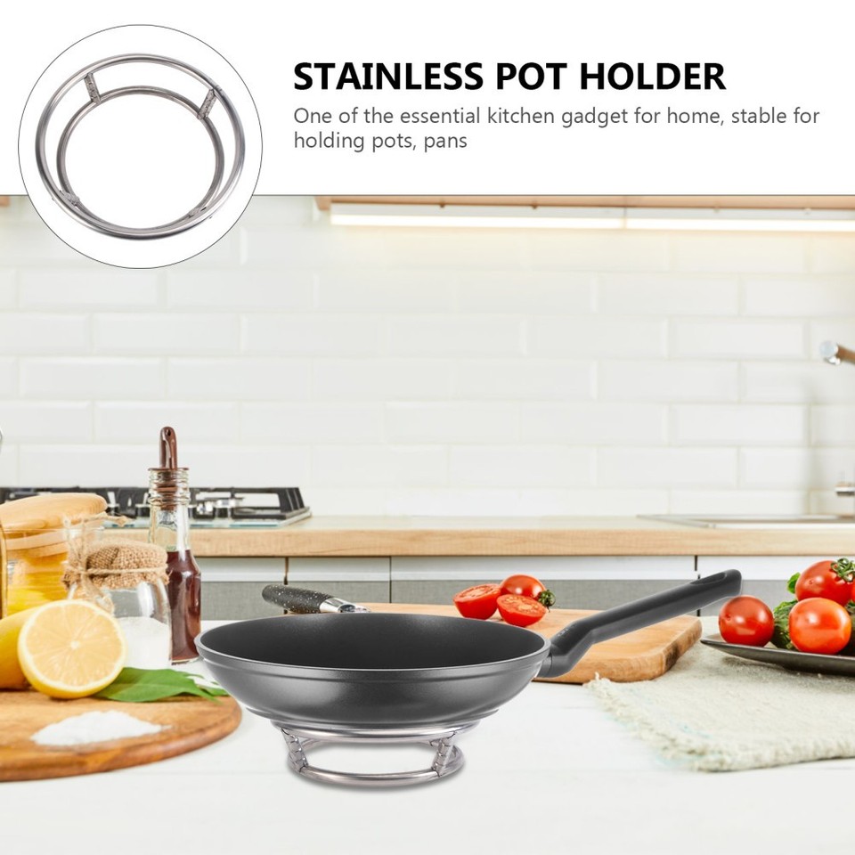 2Pcs Stainless Pot Racks Steaming Stand Frying Pan Rack Kitchen Gadget ...