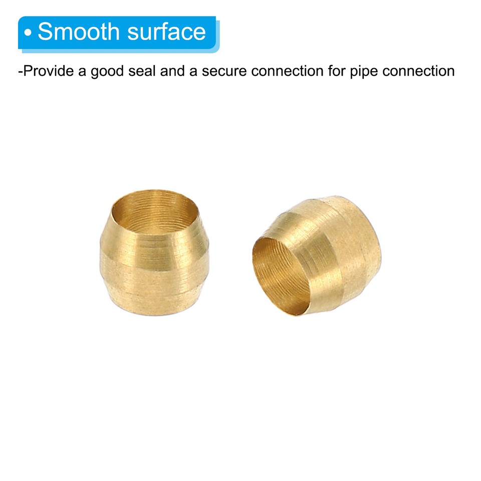 70Pcs Brass Compression Sleeves Ferrules Brass Ferrule Fitting for 4mm ...