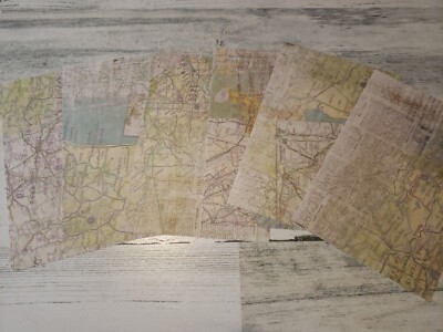6 pieces of newspaper print with map Scrapbook Paper 4x6 photo mats ...