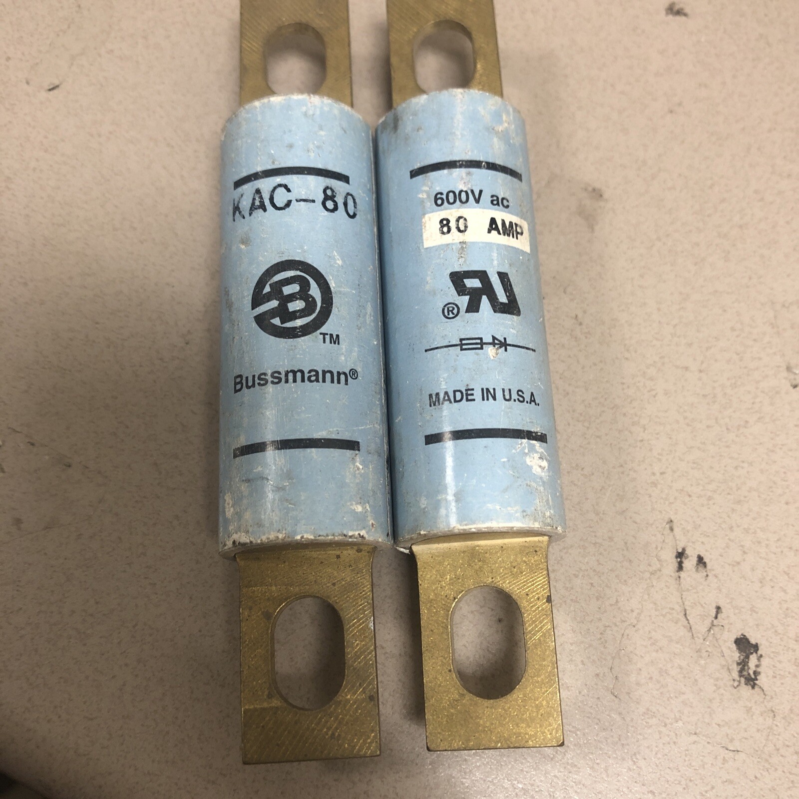 BUSSMANN KAC-80- 80AMP, 600V, FUSE Lot Of 2 Fuses | eBay