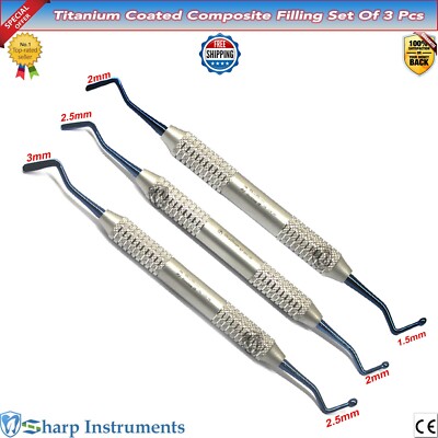 Set Of 3 Dental Ball Tip Burnisher Composite Filling Instruments Steel ...