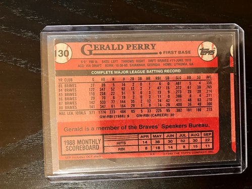 1989 Topps Baseball Error Card 
