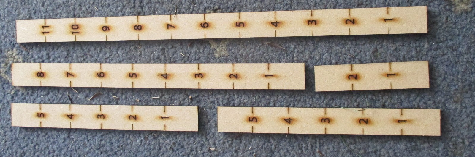 4 Wargame Rulers Measuring Sticks in MDf, oak and Acrylic AOS Warhammer ...