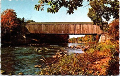 Covered Bridge, Dover-Foxcroft and Greenville Maine, Route 15 Postcard ...