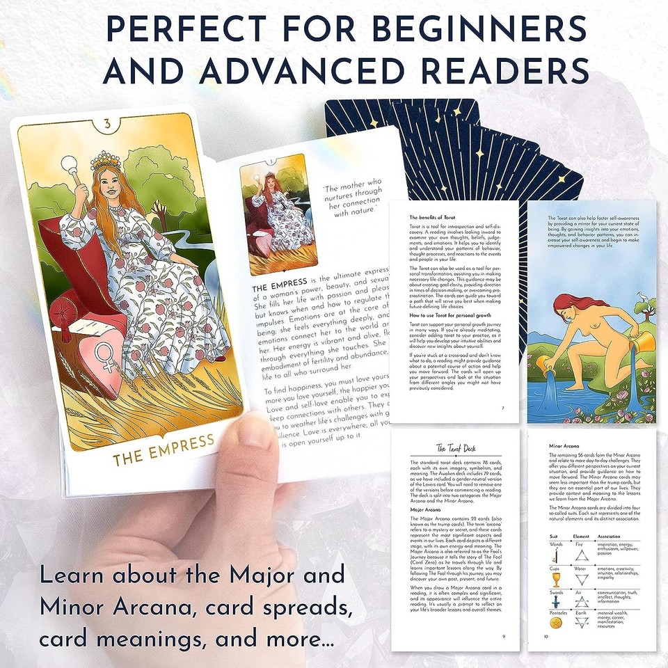 RYVE Awaken Tarot Cards with Guide Book - Inspired by The Rider Waite ...