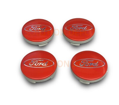Ford Hub Caps Red Wheel Center Caps 54mm 6M211003AA Set of 4 | OE | 1 ...