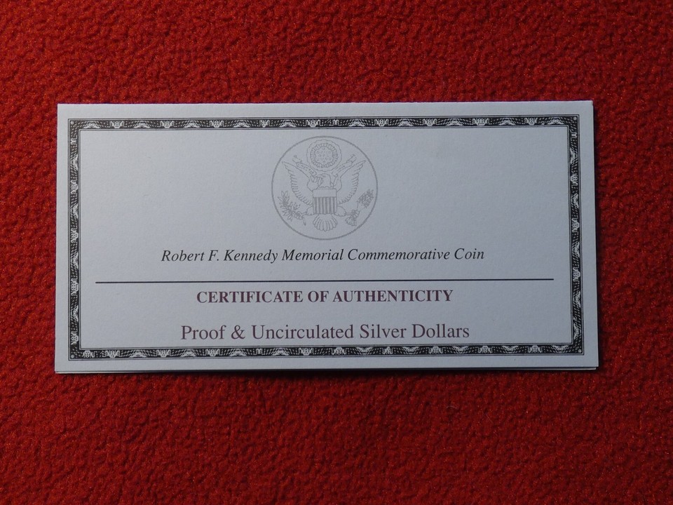 1998-S Robert F Kennedy RFK Silver $1 Proof UNC Commemorative 2 Coin ...