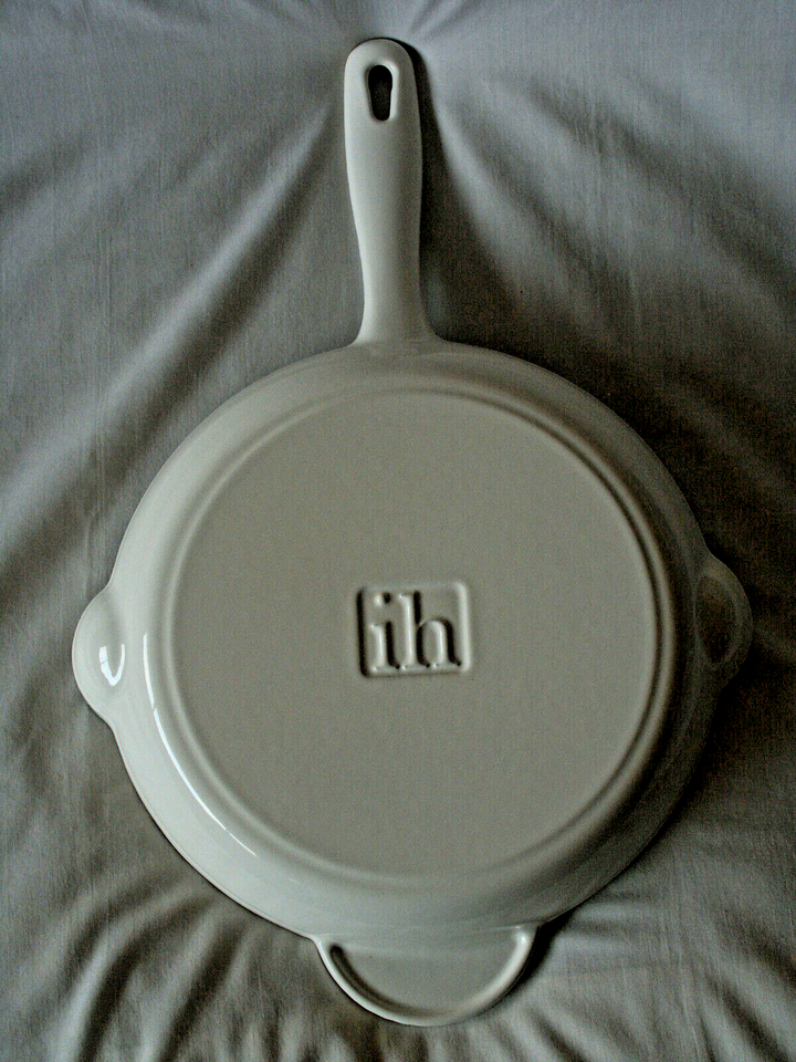 Inspired Home Bel Fer 10.25” Skillet White Enamel Cast Iron Limited New ...
