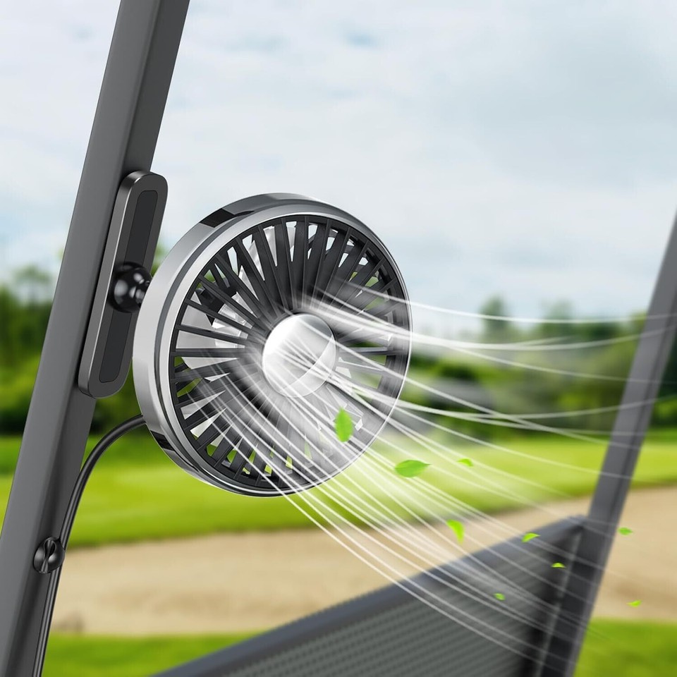 Portable Golf Cart Fan, USB Powered Cooling Fan for EZGO/Yamaha/Club ...