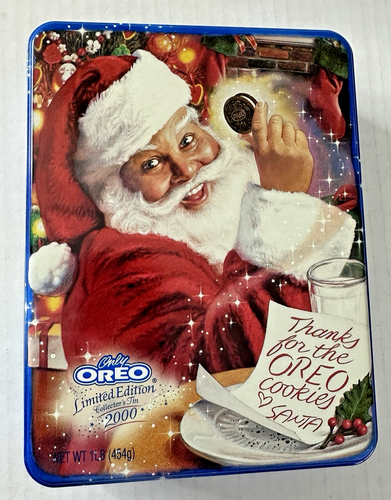 Santa Claus Oreo Cookies Tin 2000 Limited Ed Christmas Holiday Magic ...