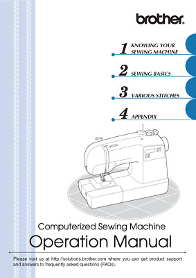 Brother CS9100 Sewing Manual User Guide Instructions Coil Bound 80 ...