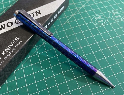 New TwoSun Checkered Tactical TC4 Titanium Push Button Mechanism TS ...