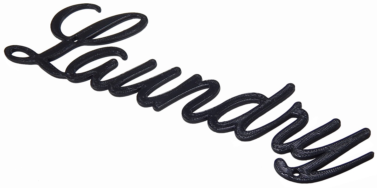 Laundry Room Word Art Sign Home Decor Wall Hanging Cursive Script ...