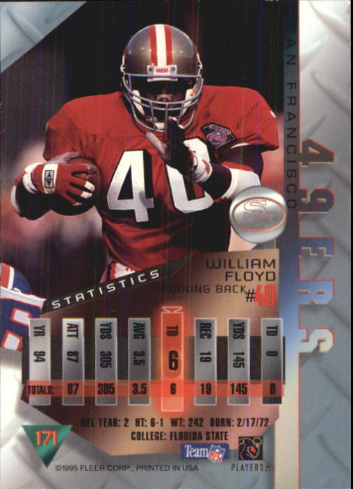 1995 Metal Football Card #171 William Floyd | eBay