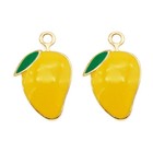 18pcs 22x14mm Alloy Enamel Yellow Mango Fruit Pendant Charms Jewelry ...