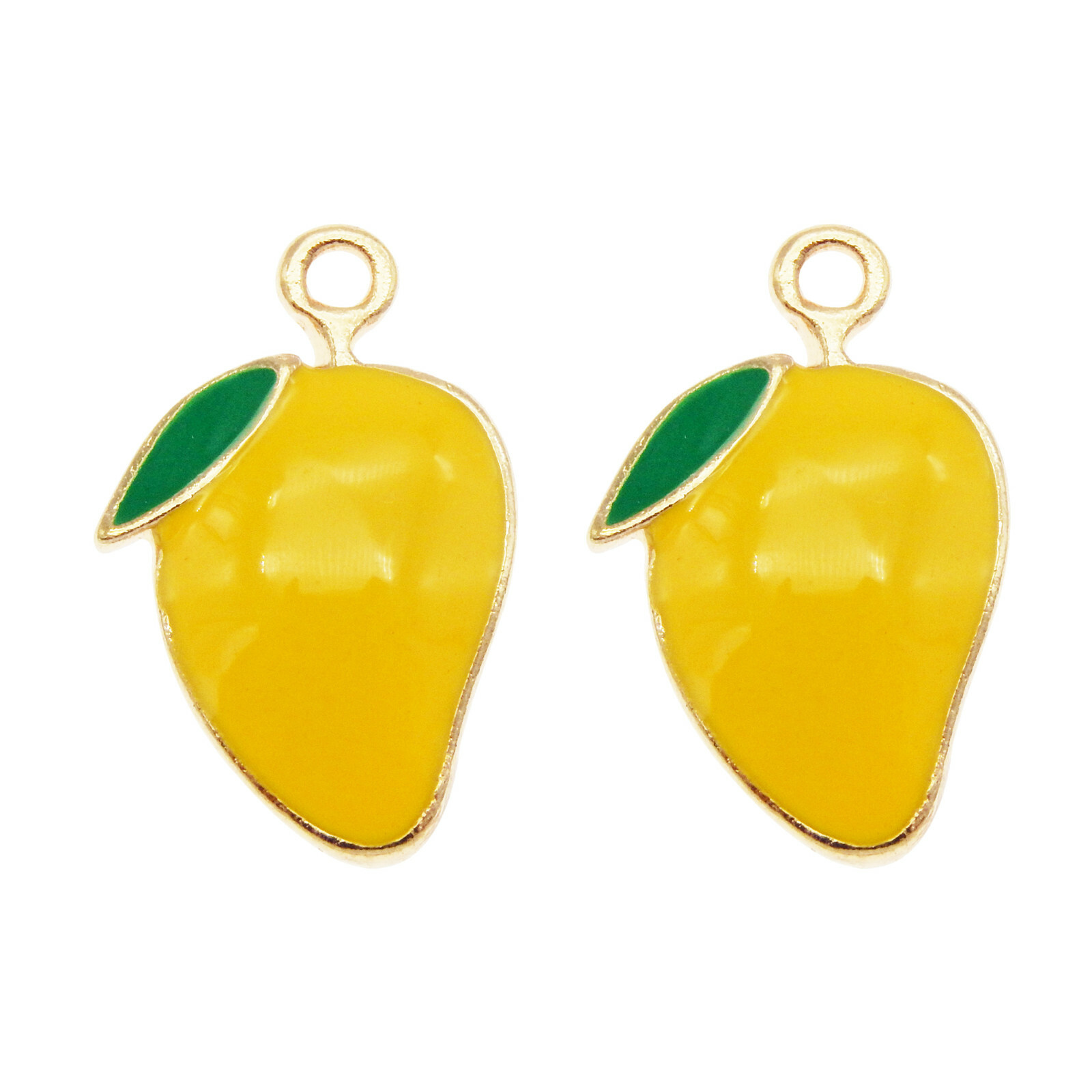 18pcs 22x14mm Alloy Enamel Yellow Mango Fruit Pendant Charms Jewelry ...