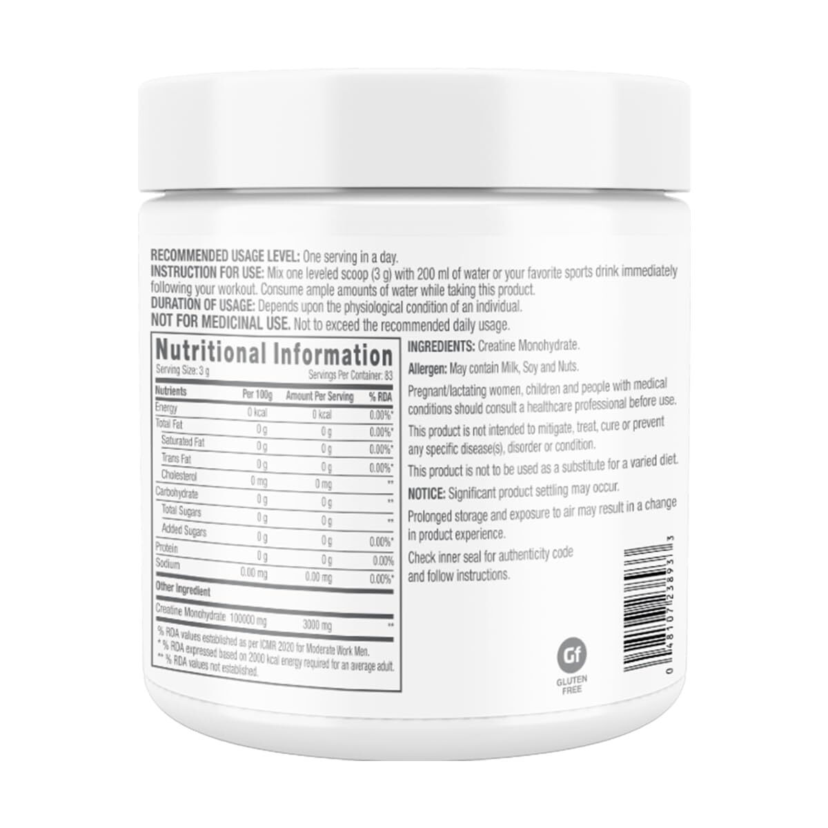 GNC Pro Performance Créatine Monohydrate Micronisé Poudre 250gm | eBay
