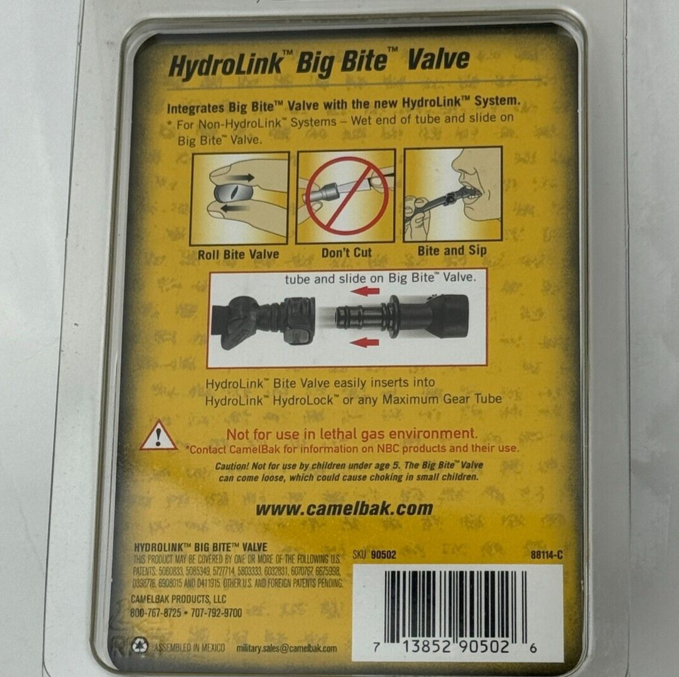 Camelbak Maximum Gear HydroLink Big Bite Valve New Sealed Package ...