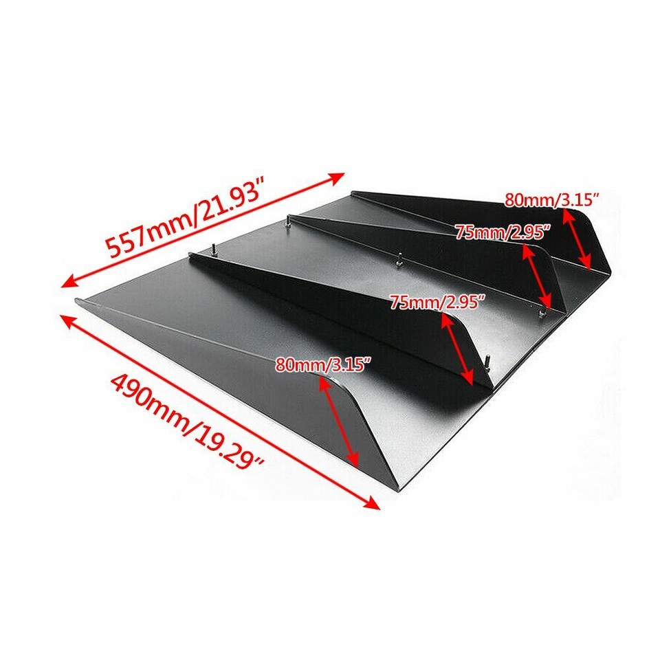 Universal Rear Diffuser Lower Splitter Fins Underbody Assembly Black ...