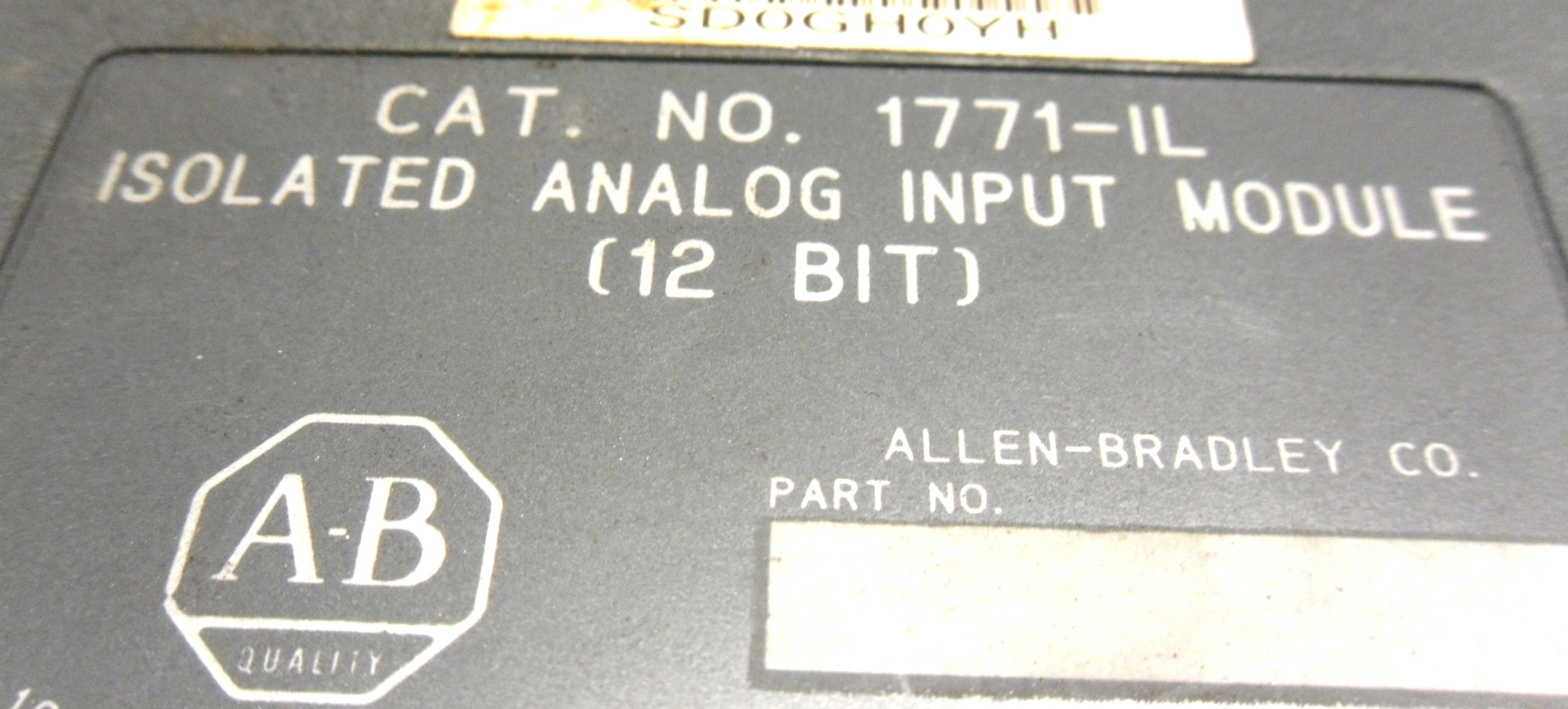 ALLEN BRADLEY 1771-IL /A ISOLATED ANALOG INPUT MODULE 1.4A 5VDC ...