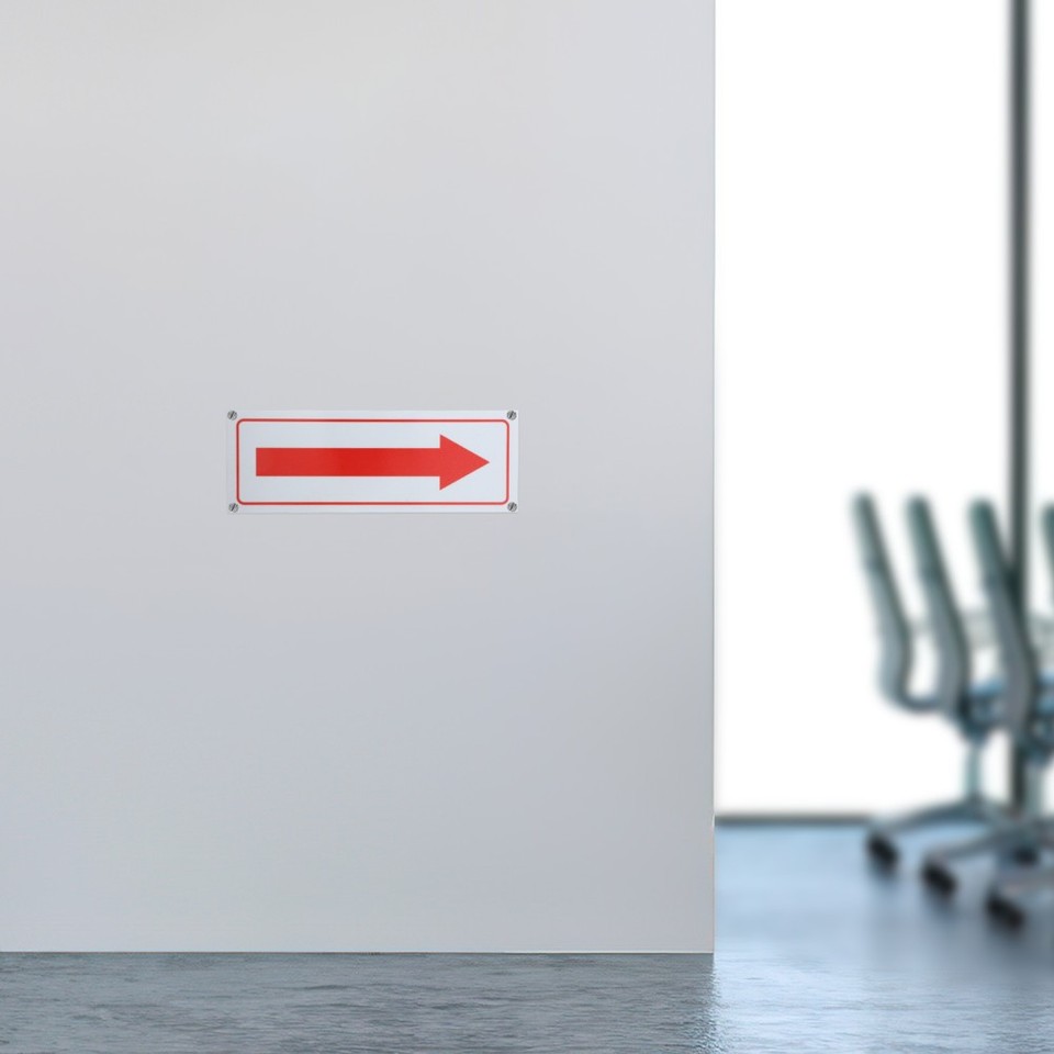 4pcs Arrow Indication Signs Metal Arrow Signs Directions Sign for ...