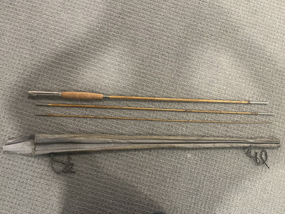 Vintage Split Bamboo Fly Fishing Rod 3-Piece w/ Sock & Tube (Tube ...