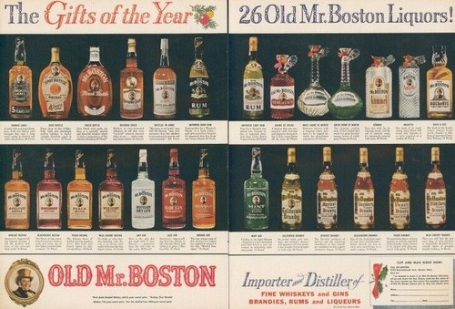 1941 Old Mr Boston Liquors Whiskey Gin Rum Brandy Creme de Menthe Print ...