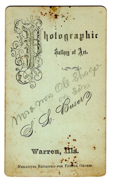 CDV PHOTO MR & MRS SHAGER & SON S L BUSER WARREN ILLINOIS 1868-1886 | eBay