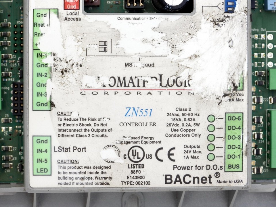 AUTOMATED LOGIC CORPORATION MODEL ZN551 BACNET CONTROL BOARD ZONE ...