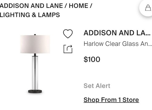 Addison & Lane Harlow glass & blackened bronze table Lamp | eBay