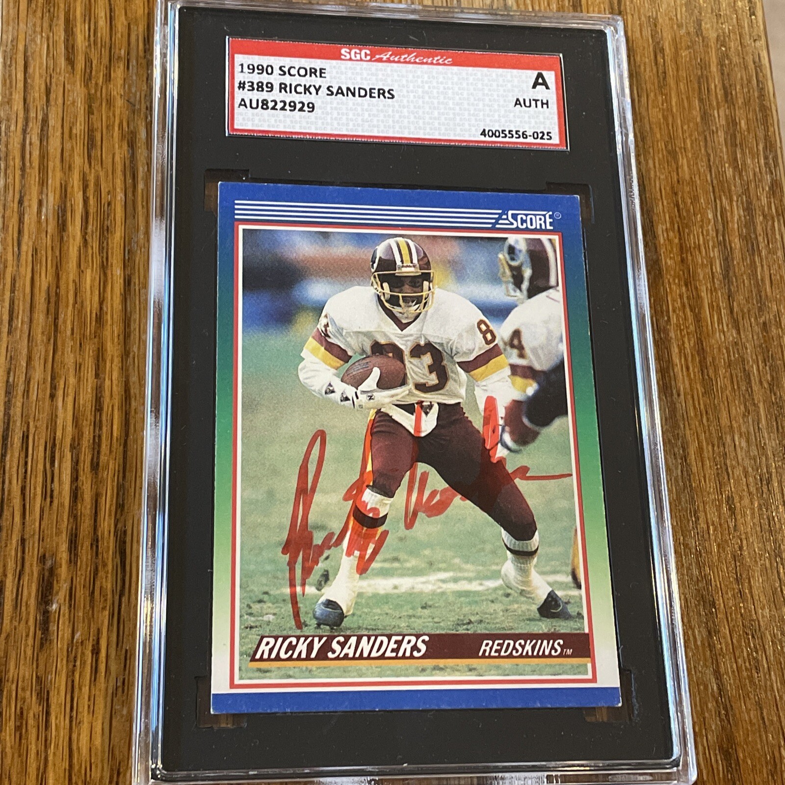 1990 Score Ricky Sanders #389 Washington Redskins SIGNED AUTOGRAPH SGC ...