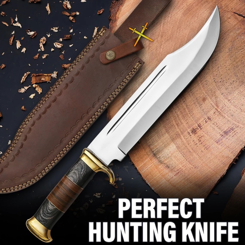 18'' Handmade Bowie Knife with Sheath Crocodile Dundee Knife, Best Gift ...
