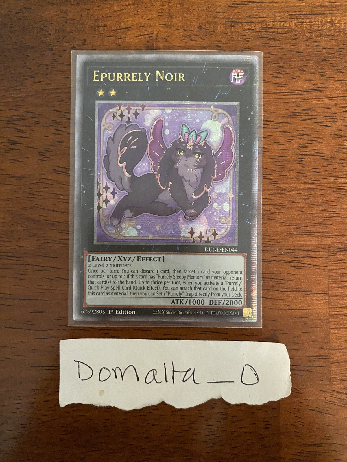 Yugioh Epurrely Noir DUNE-EN044 Quarter Century Secret Rare 1st Edition ...